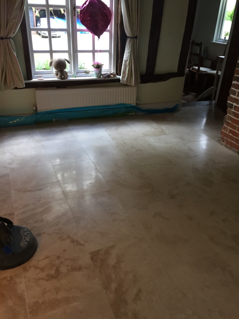 Achieving a Deep Polish on Large Travertine Tiled Floor in Cambridge – Tiling Tips – Tips and ...