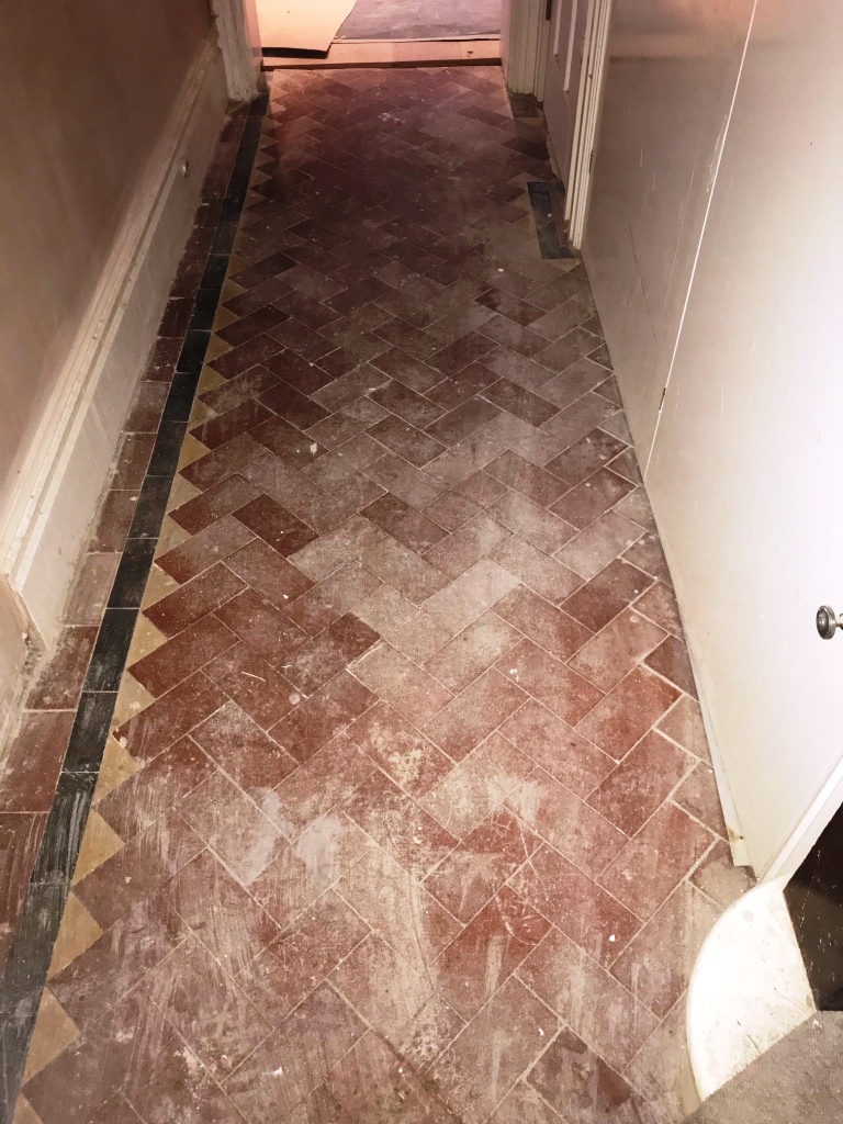Old Victorian Tiled Hallway Discovered Under Carpet Renovated in ...