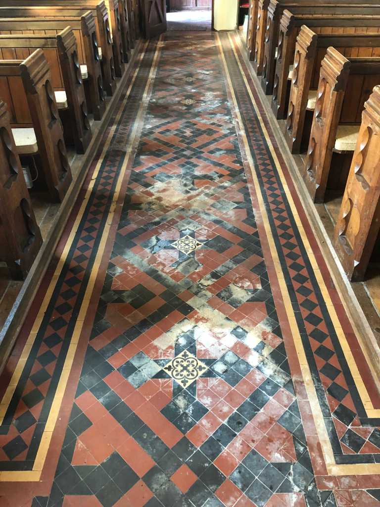 Old Victorian Floor Tiles Renovated at Listed Church in Rushock ...