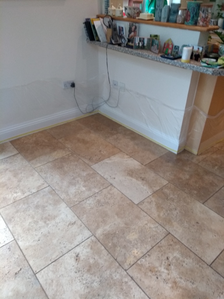 Putting the Shine Back on Travertine Kitchen Tiles in Cheltenham, Gloucestershire – Tiling Tips ...