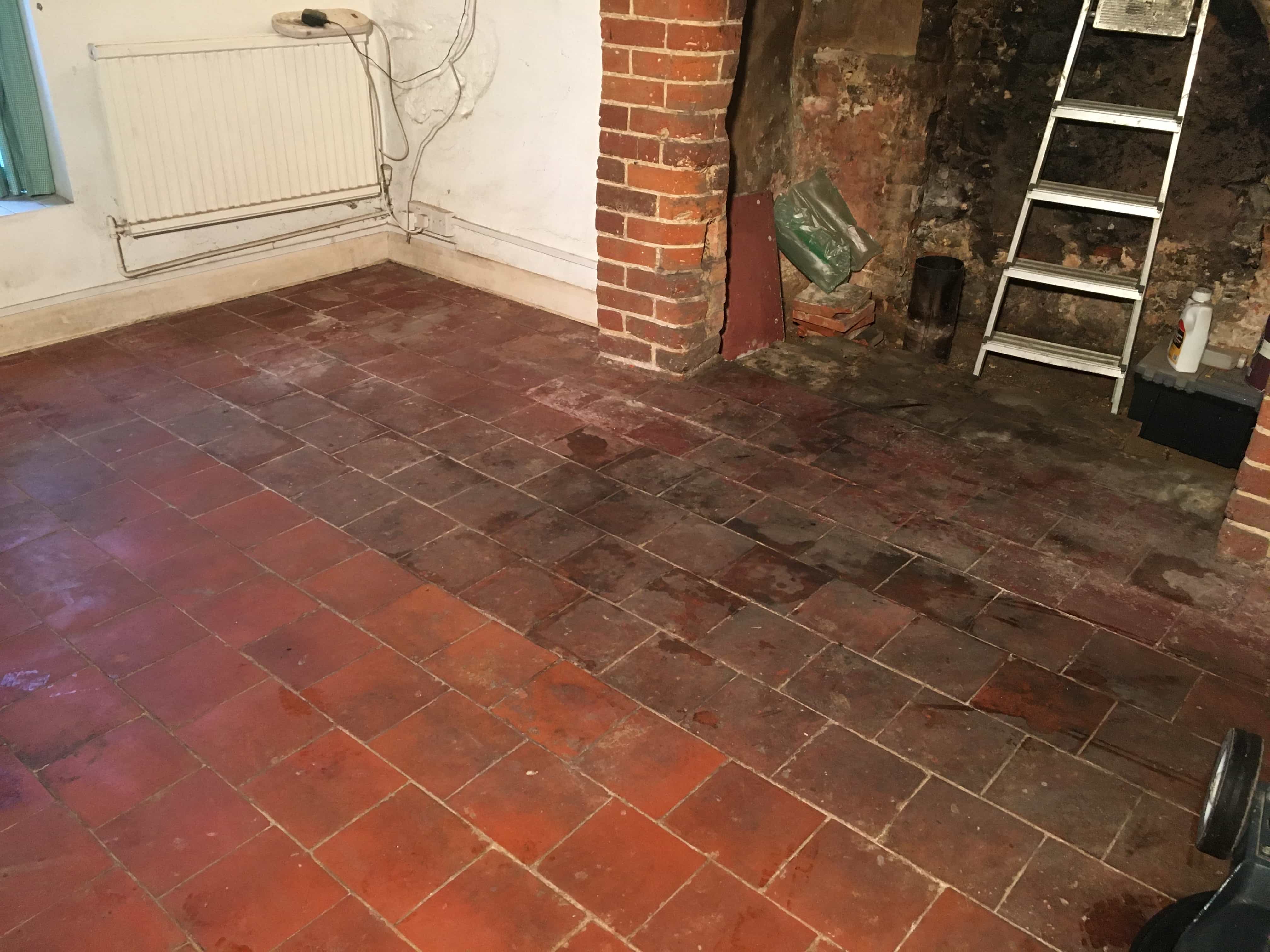 Old Discoloured Terracotta Floor Renovated in Leatherhead – Tiling Tips ...